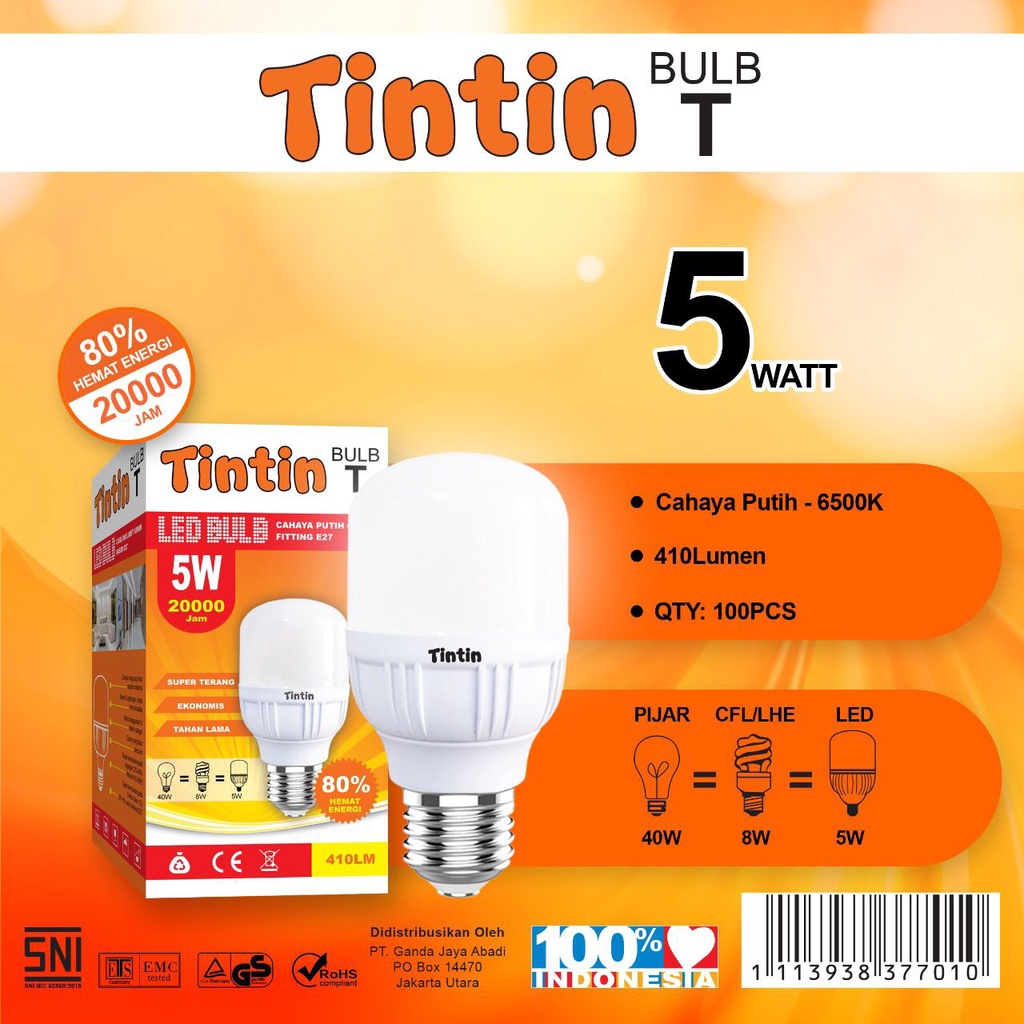 Jual Lampu LED 5 Watt Tintin Capsule Murah | Shopee Indonesia