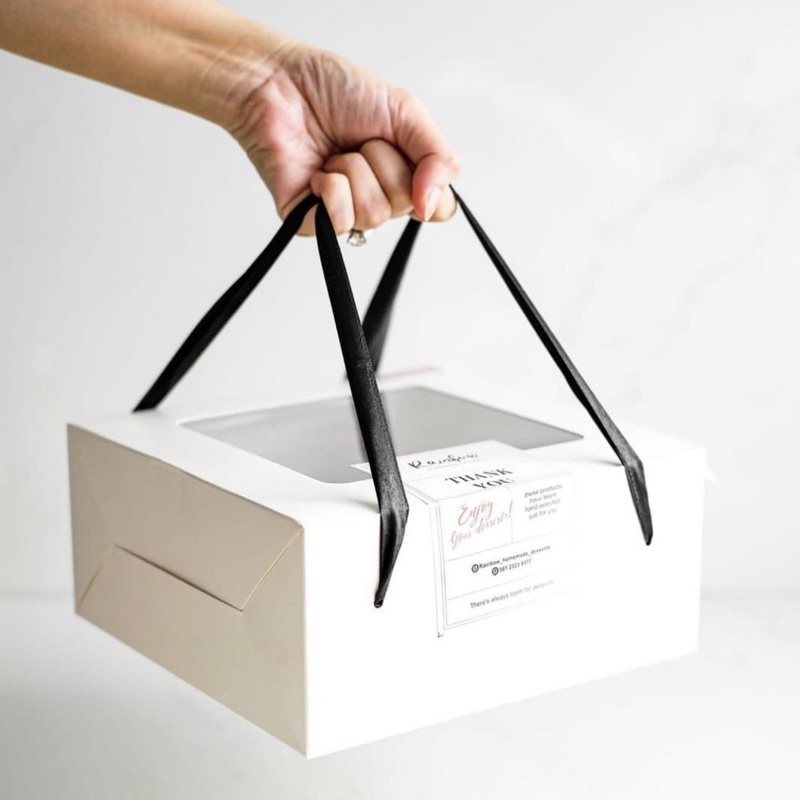 Jual Box Dus Kue Handle Pita Kotak Mika / Kotak Hampers Kue Roti ...