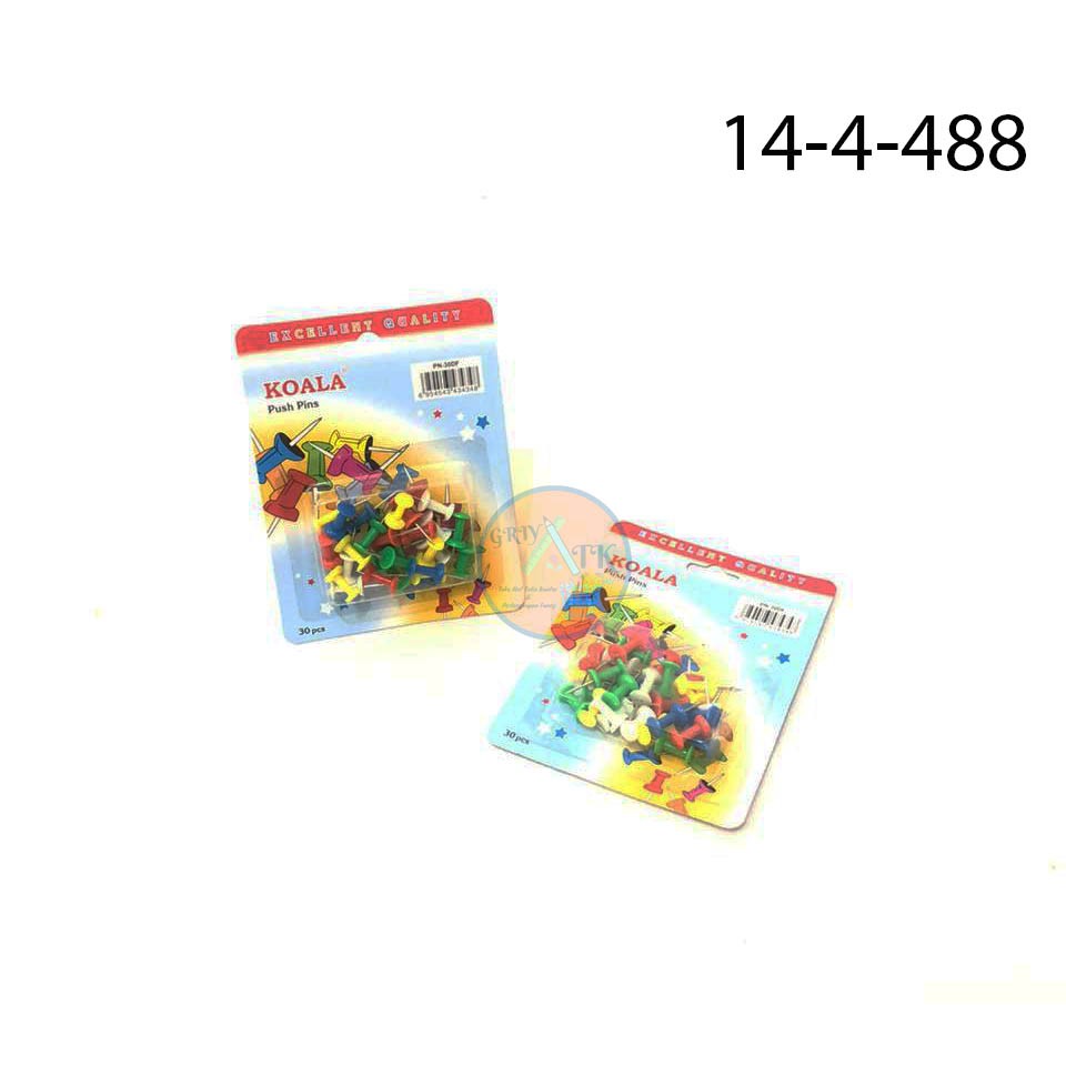 Jual Push Pin Paku Kertas Koala PN-30 Warna isi 30 pcs | Shopee Indonesia