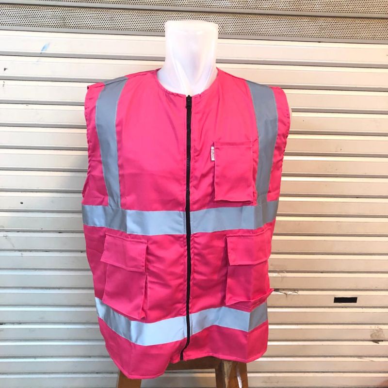 Jual Rompi Safety Proyek Bahan Drill Warna Pink | Shopee Indonesia