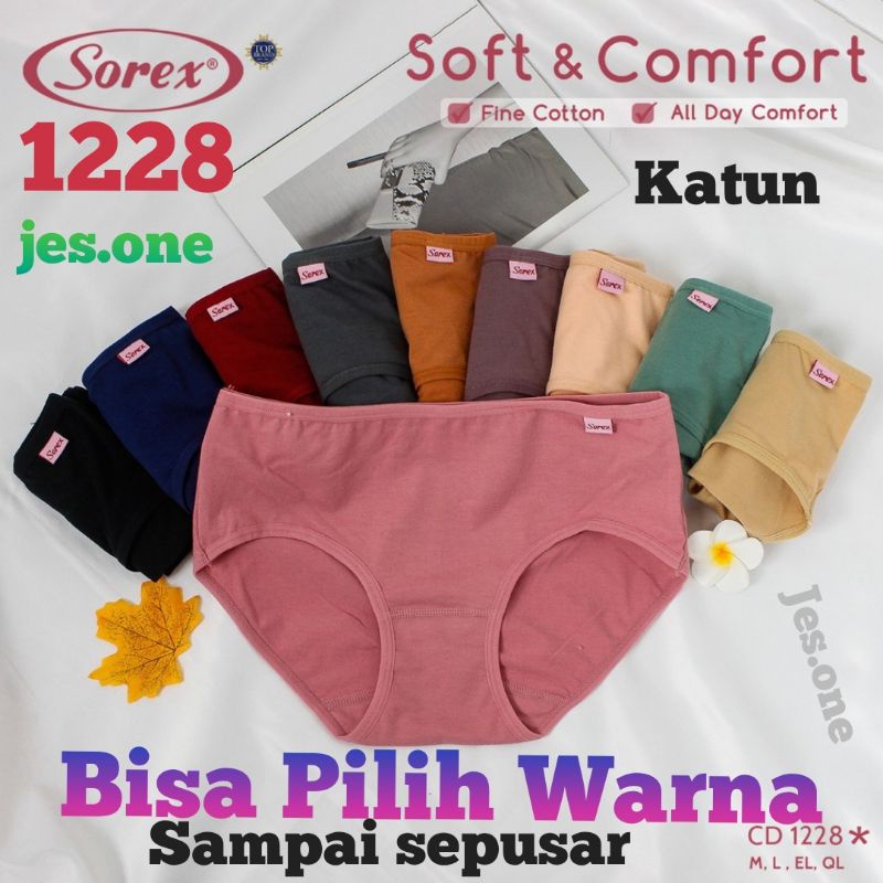 Jual SOREX 1228 CD Celana Dalam Wanita Katun Sepusar sz M - XXL | Shopee Indonesia