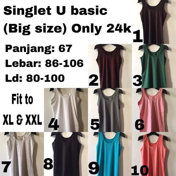 Jual Tank Top Singlet U Basic (Big Size / Jumbo) | Shopee Indonesia
