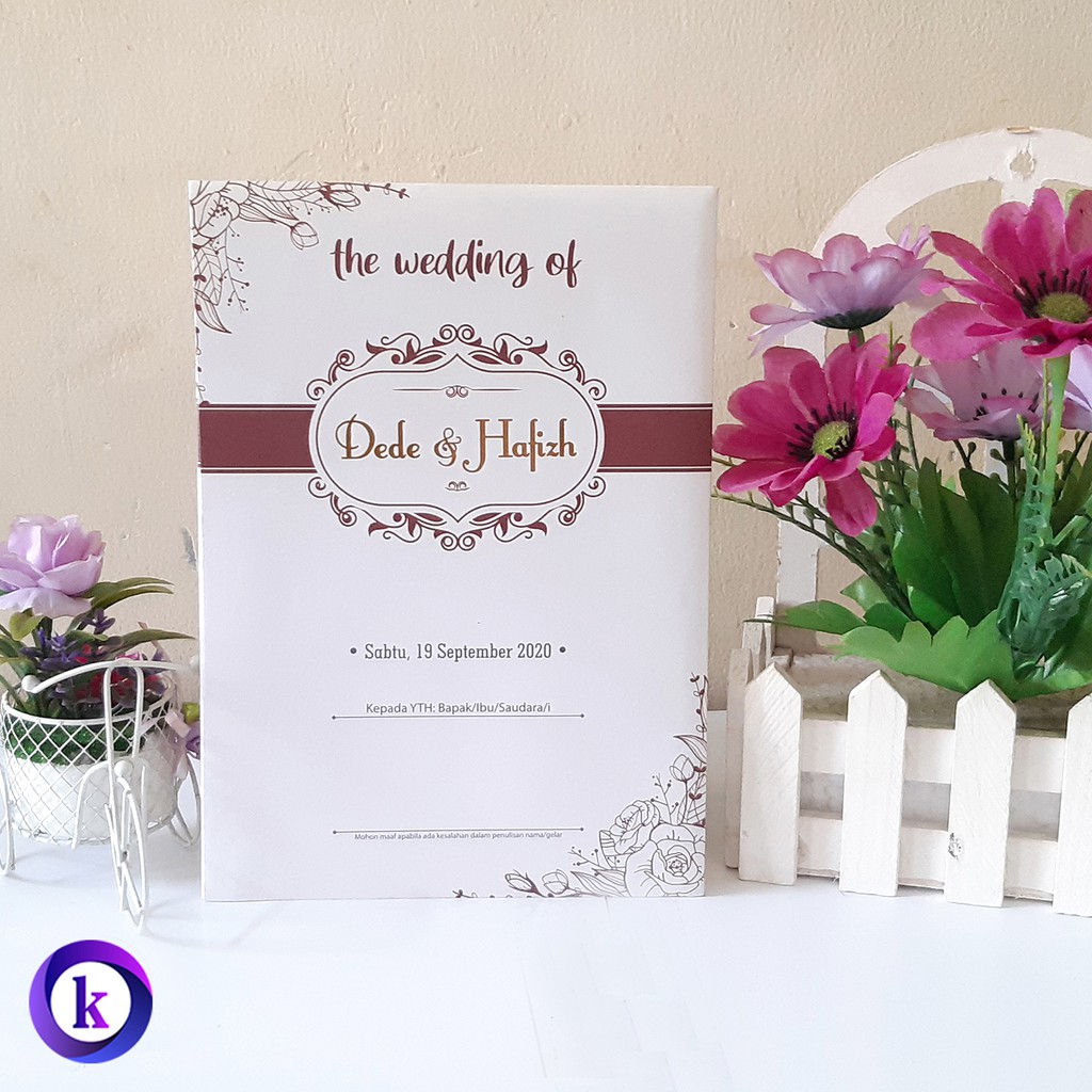 Jual Undangan Pernikahan Amplop Single HardCover A5 Kekinian KRY 054 ...