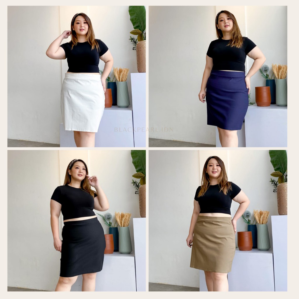 Jual Rok Span/ Rok Kantor big size jumbo mini skirt Lola | Shopee Indonesia