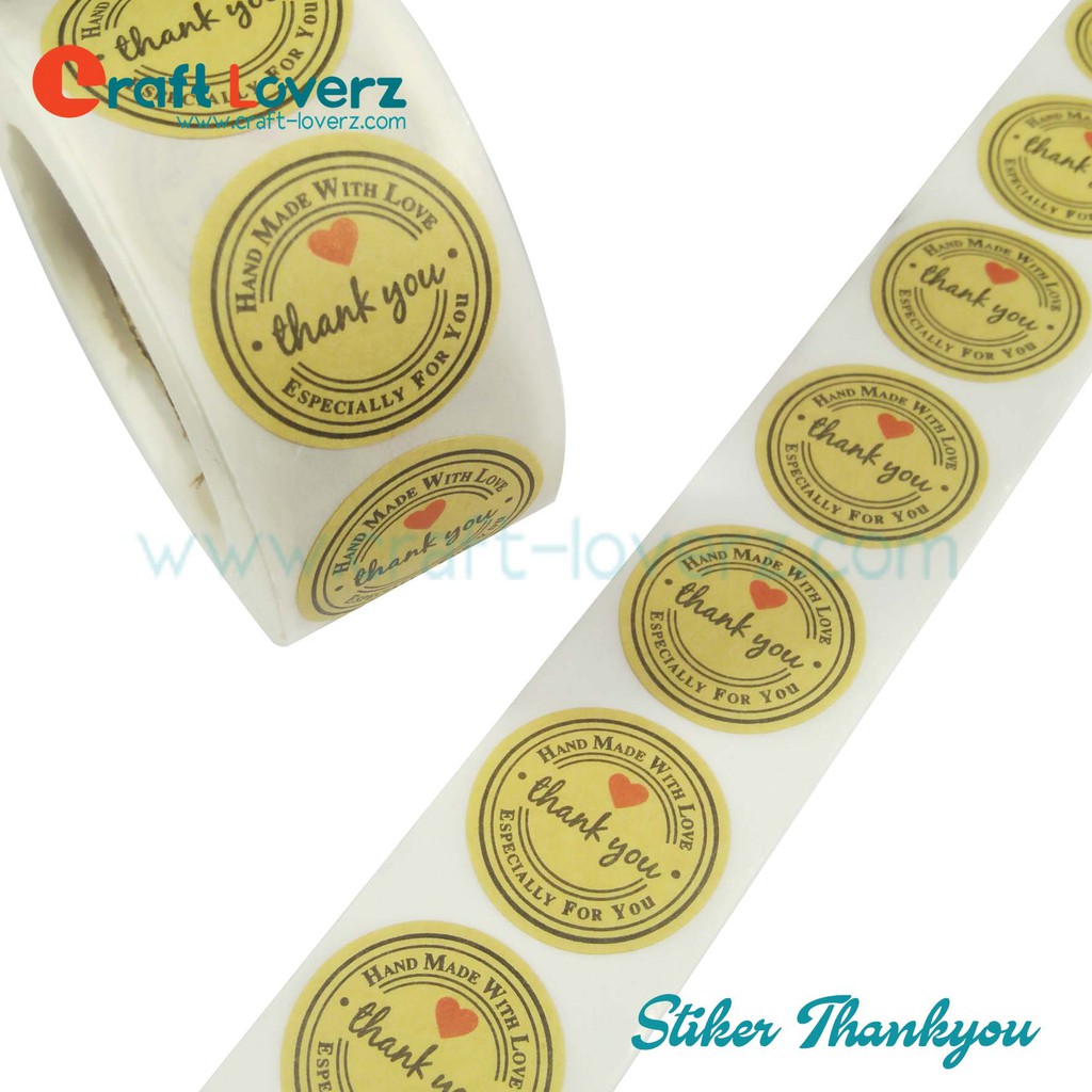 Jual 50pcs STIKER THANKYOU Label Sticker Kemasan Packaging Handmade ...