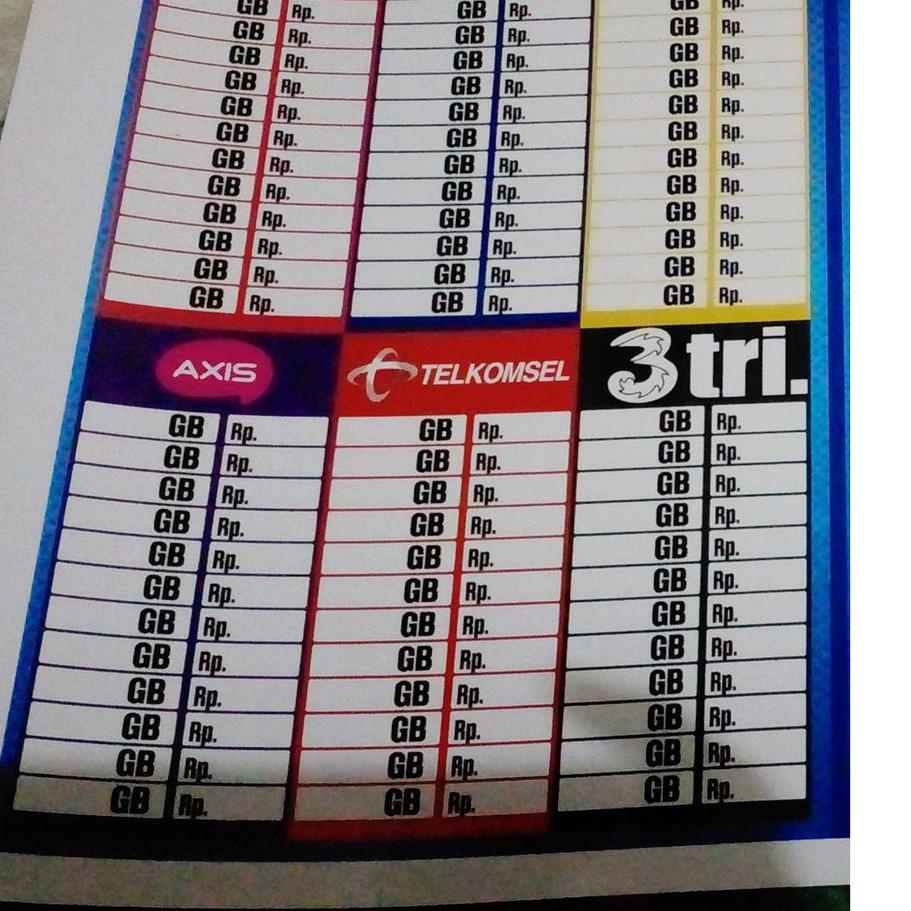 Jual MALL Poster Daftar Harga Kuota Sidulur Cell ?? | Shopee Indonesia