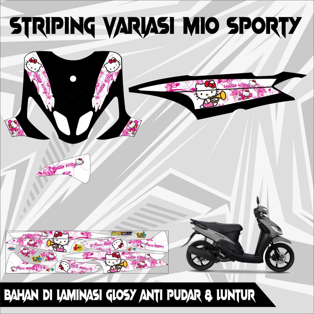 Jual STRIPING VARIASI MIO SPORTY KARAKTER HELLO KITTY | Shopee Indonesia