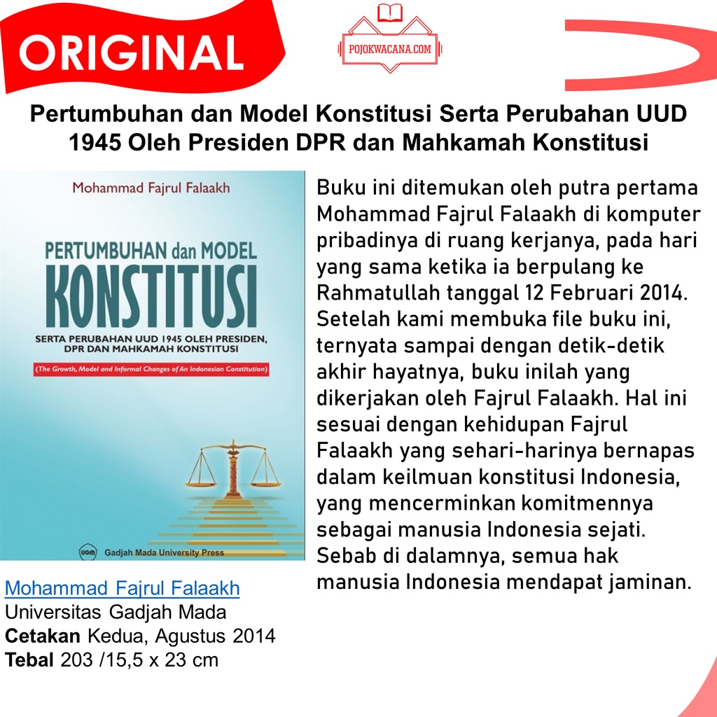Jual Original Buku Hukum Pertumbuhan Dan Model Konstitusi Serta Perubahan Uud 1945 Oleh 