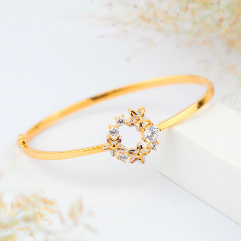 Jual Gelang Emas Oval Pipih Plat 3 Bintang - Toko Emas Gadjah | Shopee ...