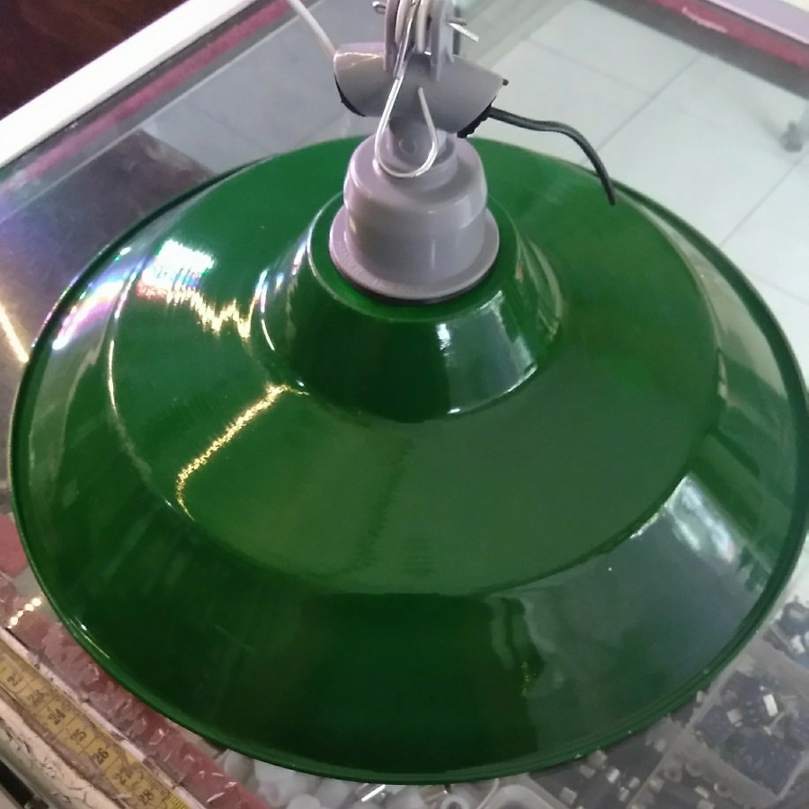 Jual Kap lampu gantung + fitting WD E27 Hijau besar outdoor luar jalan gang | Shopee Indonesia