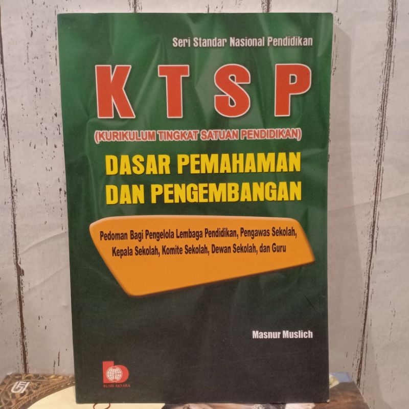 Jual ORI BUKU KTSP Kurikulum Tingkat Satuan Pendidikan DASAR PEMAHAMAN ...