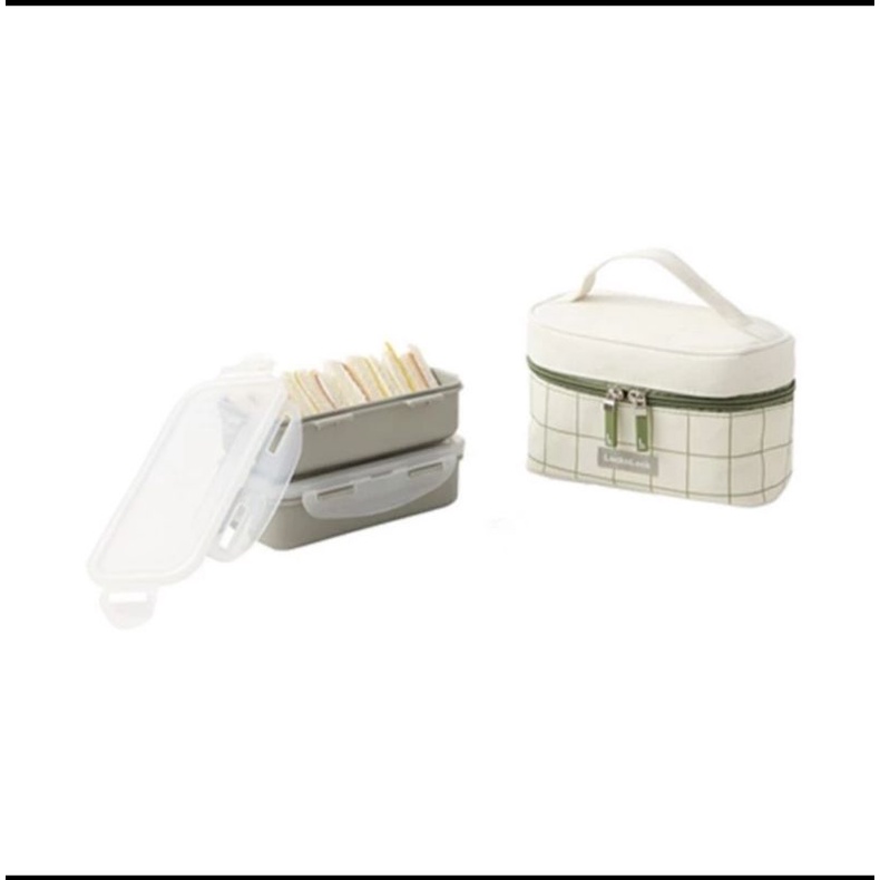 Jual Lock n Lock Lunch box Check + tas. Locknlock wadah bekal makan ...