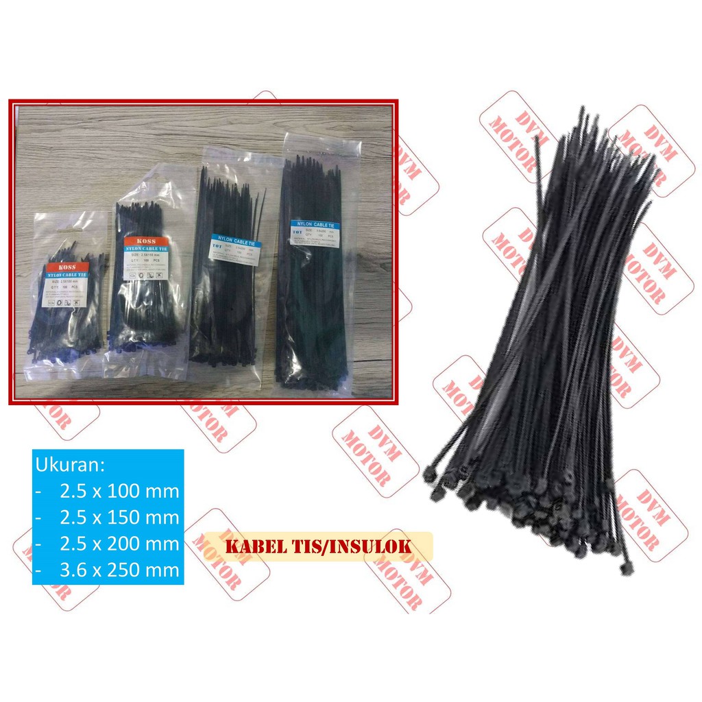 Jual Kabel Ties Tis Hitam 10cm/ 15cm/ 20cm/ 25cm/ 30cm harga 1pack isi 100pcs | Shopee Indonesia