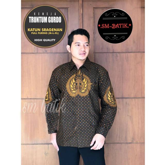 Jual Batik Truntum Gurdo Kemeja Resmi dan Casual, Seragam Batik, ukuran ...