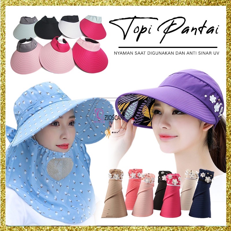 Jual TOPI VISOR PANTAI OUTDOOR PELINDUNG ANTI UV MATAHARI TOPI LIPAT ...