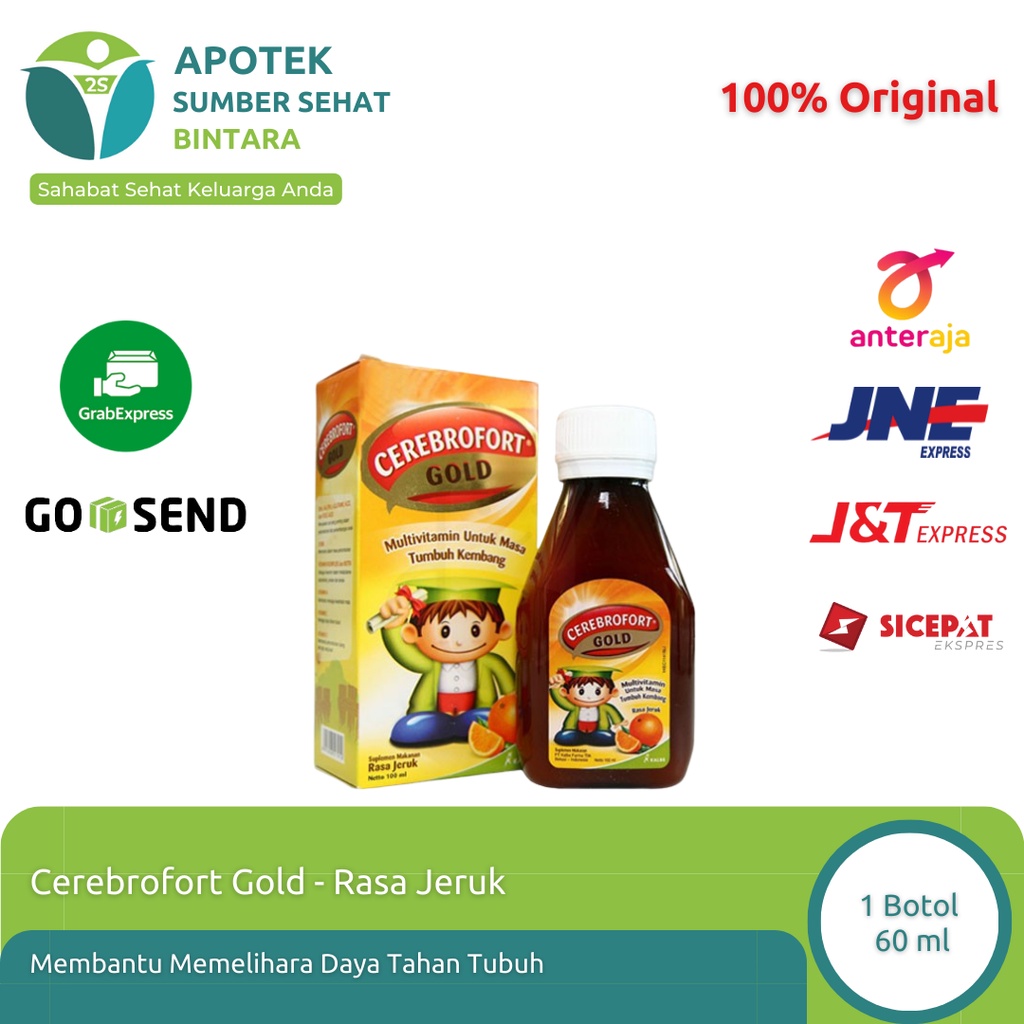 Jual Cerebrofort Gold Sirup Multivitamin Tumbuh Kembang Anak | Shopee ...