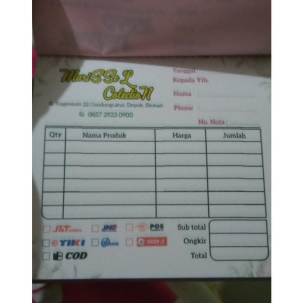 Jual NOTA CUSTOM FULL COLOUR UKURAN 1/6 FOLIO | Shopee Indonesia