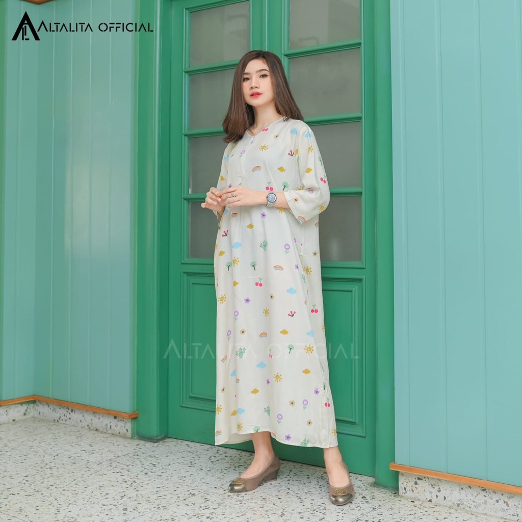 Jual Daster Gamis Rayon Kekinian Lengan Tangan 3/4 Panjang Semata Kaki Busui Jumbo LD 120 Murah ...