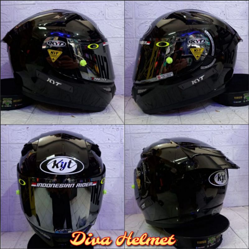 Jual HELM KYT K2 RIDER BLACK GLOSSY PAKET GANTENG (free visor ori ...