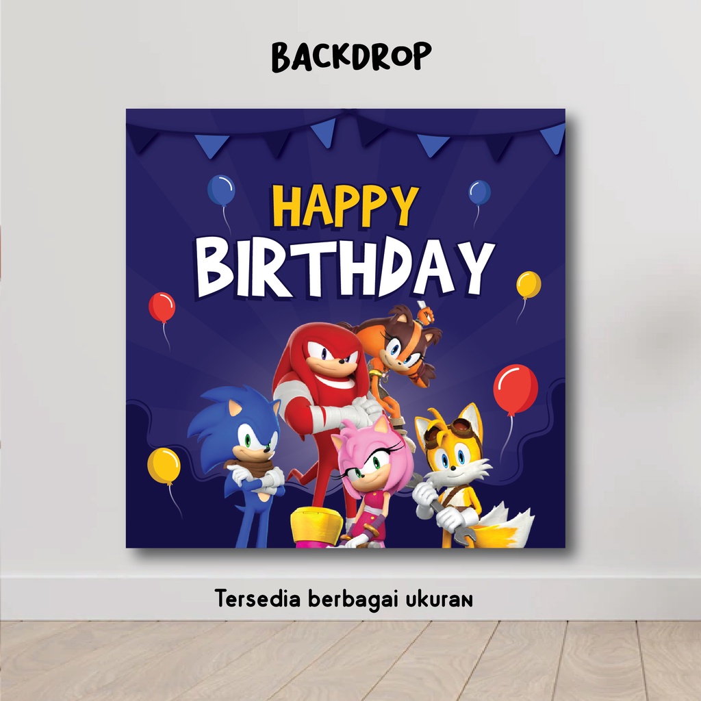 Jual BACKDROP SONIC HAPPY BIRTHDAY CUSTOM NAMA DEKORASI ULTAH PESTA ...