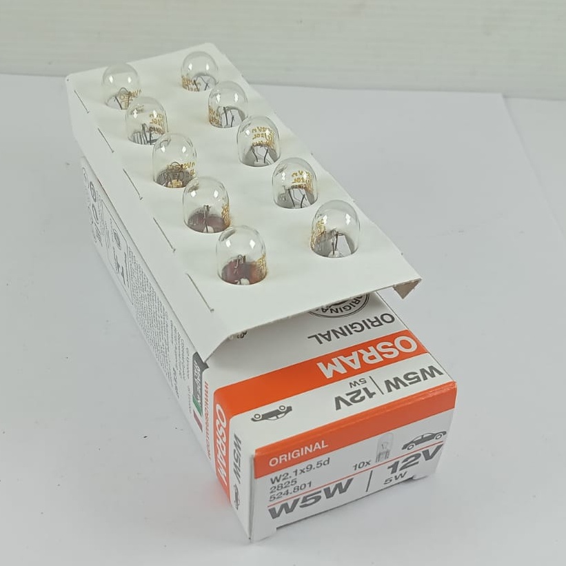 Jual OSRAM T10 W5W 12V 5W 2825 Bohlam Lampu Senja Kota Sein Sen Plat Nomor Tancap Tusuk Colok ...
