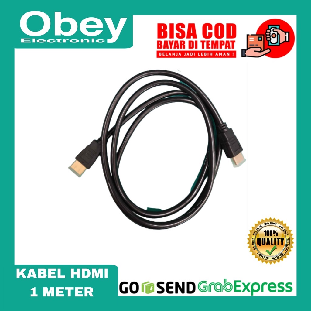 Jual KABEL HDMI TO HDMI 1 METER HITAM BULAT | Shopee Indonesia