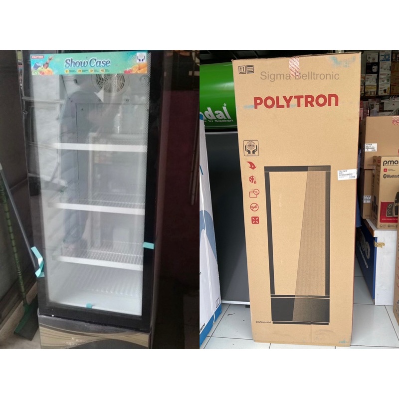 Jual Showcase Polytron 3 rak SCN 187 lemari es pendingin full kaca ...