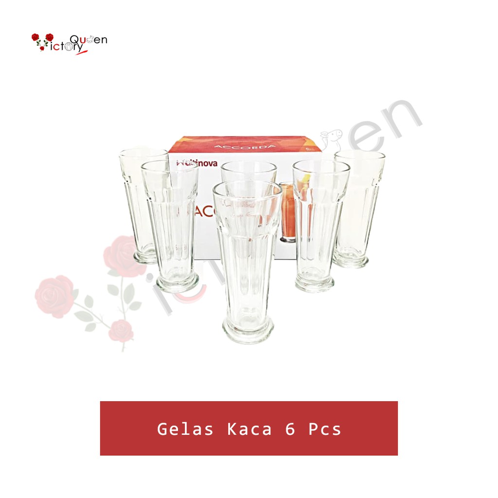 Jual Gelas Kaca Luxury - Drinking Glass 6 Pcs | Accorda 310ml Tempat ...