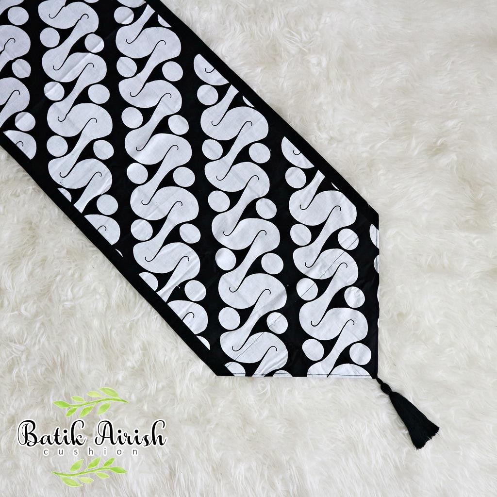 Jual TABLE RUNNER Batik | Parang Ukel Putih | Taplak Meja Tamu Batik ...