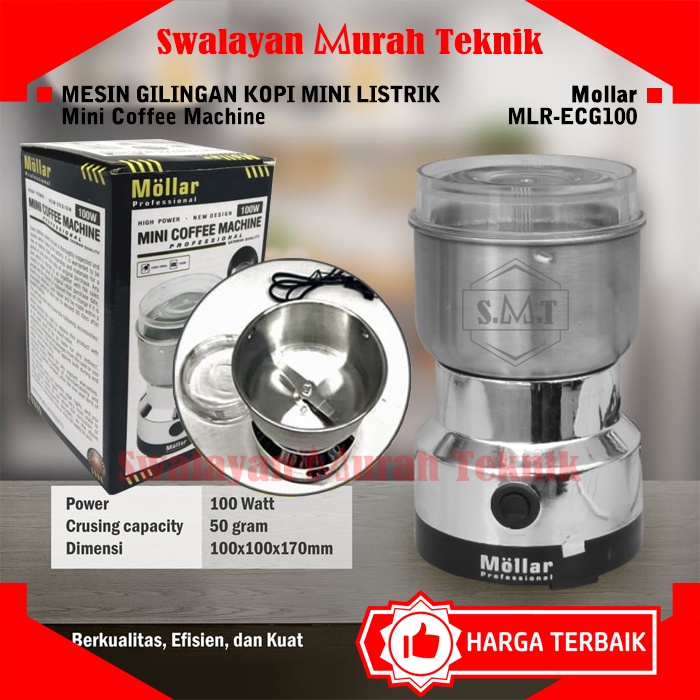 Jual Mesin Gilingan Bumbu Dapur Mini Listrik Mollar MLR-ECG100 Mini ...
