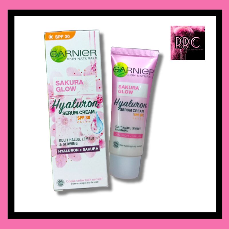 Jual Garnier skin naturals Sakura glow hyaluron serum cream spf 30pa+++ 20ml | Shopee Indonesia