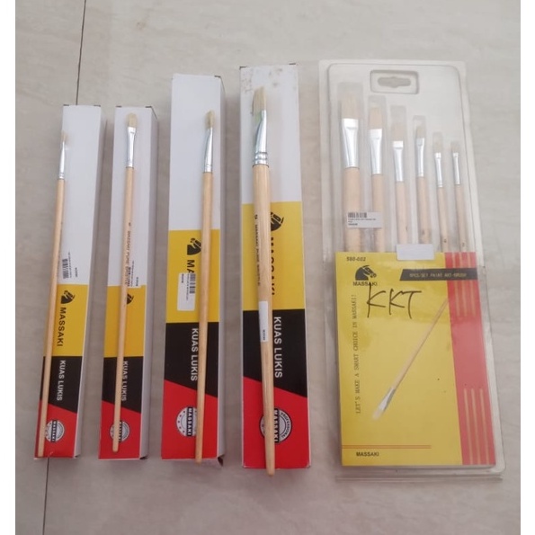 Jual KUAS LUKIS SET 6 PCS MASSAKI / 6 PCS PAINT ART BRUSH SET | Shopee ...