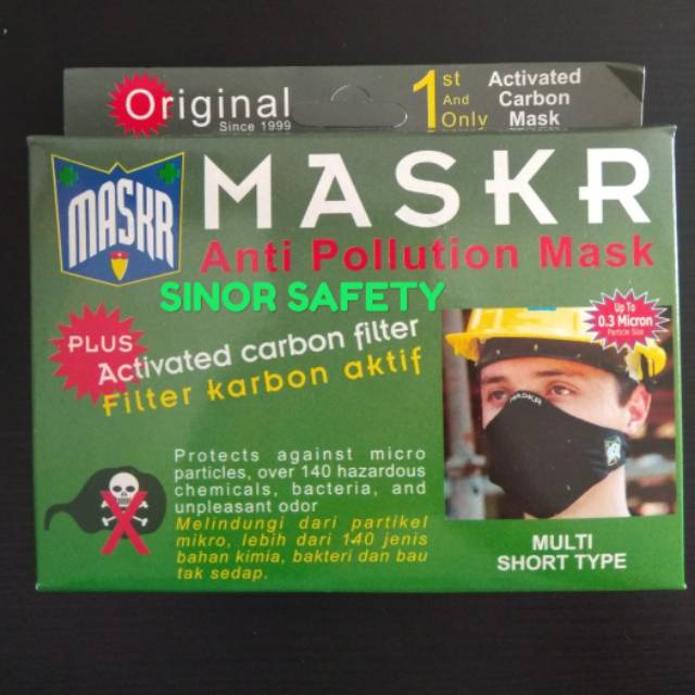 Jual ORIGINAL Masker Karbon Aktif MASKR Short Pendek Safety Motor Biker ...
