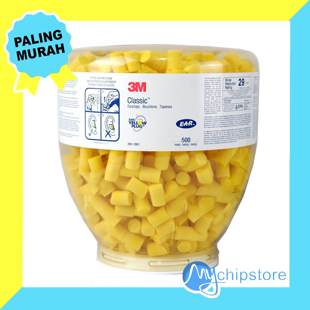 Jual Ear Plug Pelindung Telinga Berkualitas 3M THE YELLOW 391-1001 ...