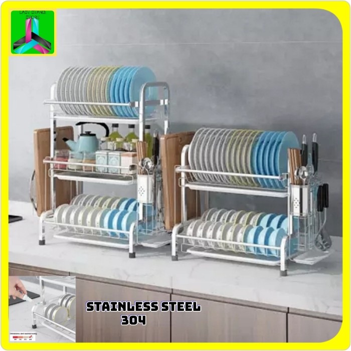 Jual Rak Piring Rak Cuci Piring Stainles Steel 304 Premium Anti Karat ...