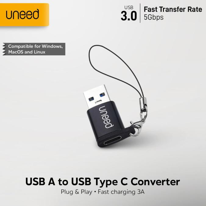 Jual UNEED USB OTG 3.0 USB A to Type C Adapter Converter - UAT02CA ...