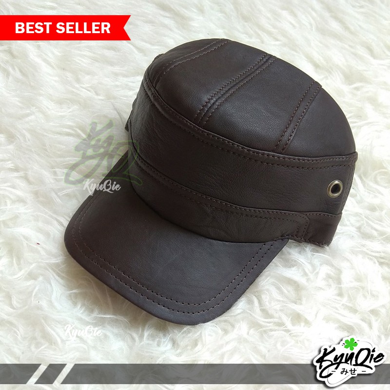Jual Topi Kulit Pria Keren / Topi Kulit Model Komando Marlboro | Shopee ...