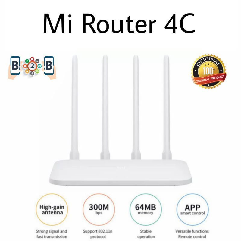 Jual Xiaomi Router 4C 300 Mbps 4 Antenna Wifi Router Garansi Resmi | Shopee Indonesia