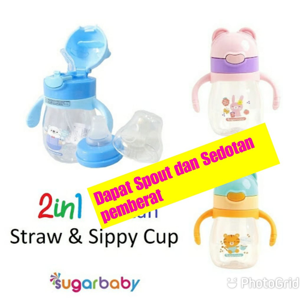 Jual Sugar Baby TRITAN Sippy Cup 2in1 320ml ,6month+ Sippy cup spout ...