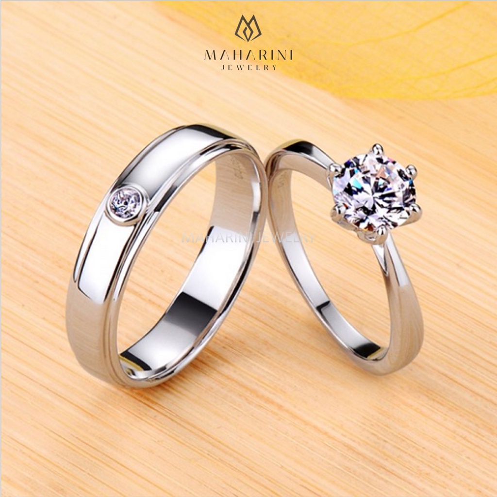 Jual Cincin Kawin Nikah Couple Tunangan Lamaran Bahan Perak Silver ...