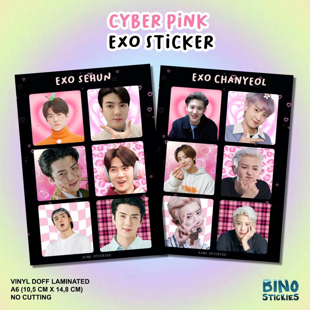 Jual [EXB-40] Sticker EXO Cyber Pink / Sticker Kpop Deco / Sticker tin ...