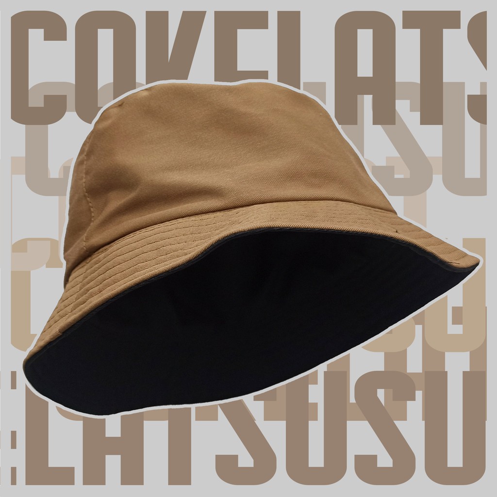 Jual Topi Bucket Hat Polos Cokelat Susu Coklat Coksu Mocca BucketHat ...