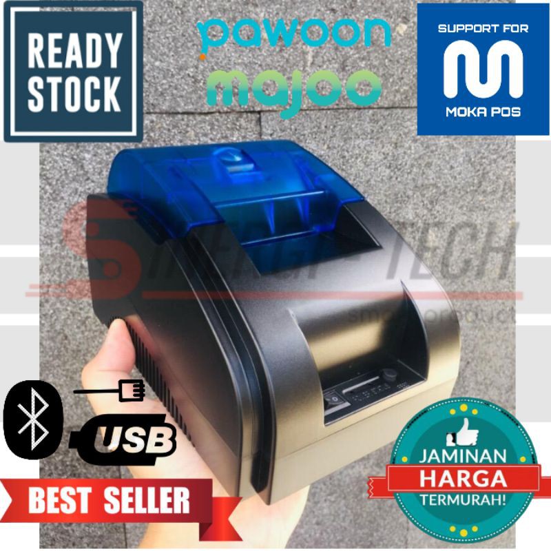 Jual PRINTER BLUETOOTH THERMAL 58MM MINI KASIR RPP02 / C58BT USB RJ11 - MOKA POS GOBIZ GO FOOD ...