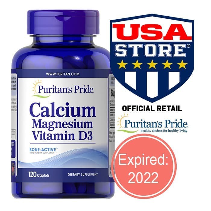 Jual PURITAN CALCIUM MAGNESIUM VITAMIN D3 120 CAPLETS | Shopee Indonesia