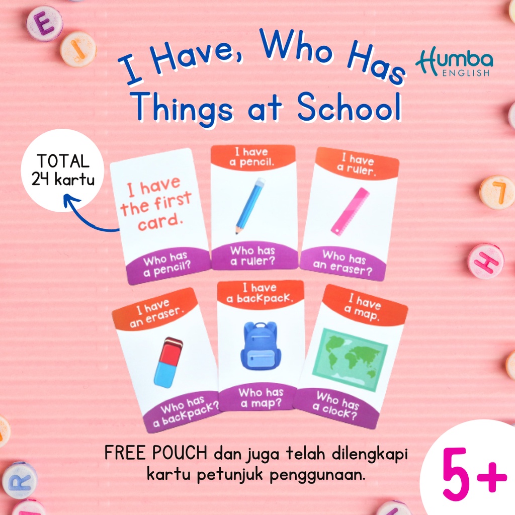 Jual Humba Flashcard Games I Have Who Has Benda Di Sekolah Isi 24 Kartu ...