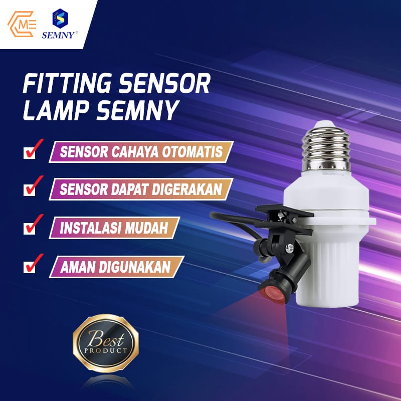 Jual Fitting Lampu Sensor Cahaya Otomatis Semny E27 220V SY-S11 ...