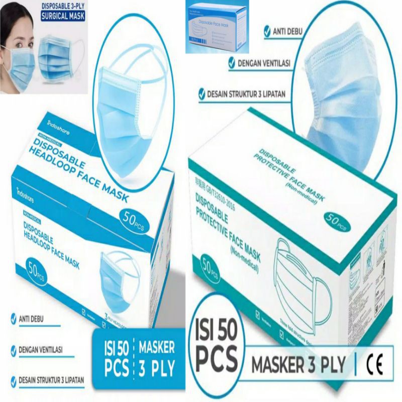 Jual Masker HEADLOOP 3ply 1Box isi 50pcs | Masker Earlop | Masker Hijap ... Jual Masker HEADLOOP 3ply 1Box isi 50pcs | Masker Earlop | Masker Hijap ...