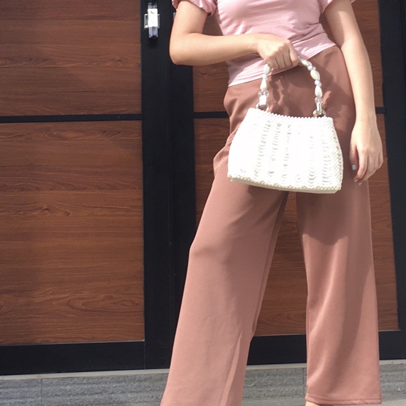 Jual [new] pearl white mote-mote handbag (handmade) | Shopee Indonesia