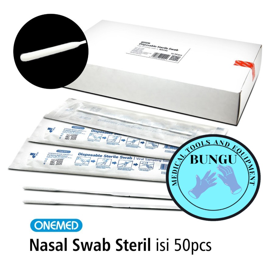 Jual Nasal Swab Steril Sterile Flocked Naso Onemed 50 Pcs Colokan ...