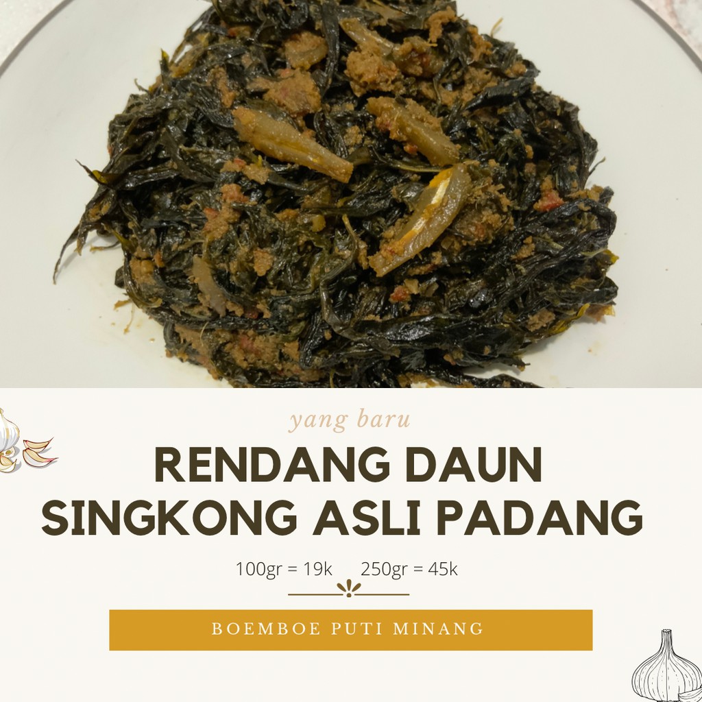 Jual (100gr) Rendang Daun Singkong dan Teri 100% Asli Padang_Premium ...